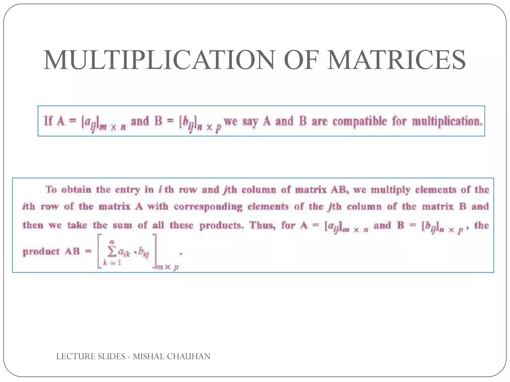 MATRICES CLASS XII MODULE 2 | PDF