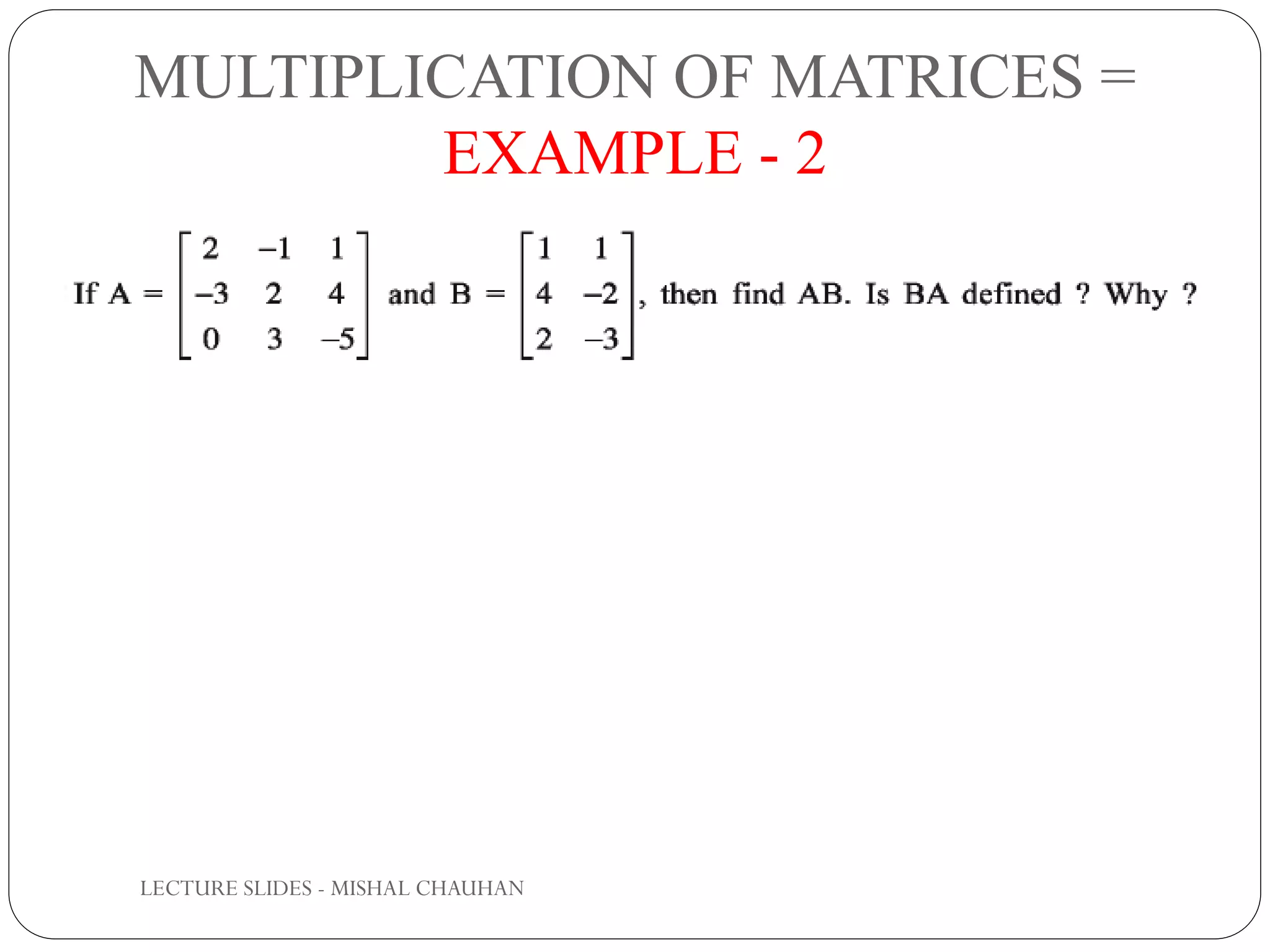 MATRICES CLASS XII MODULE 2 | PDF