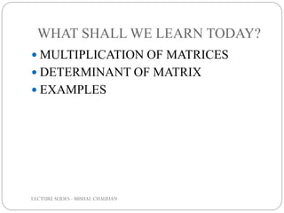 MATRICES CLASS XII MODULE 2 | PDF