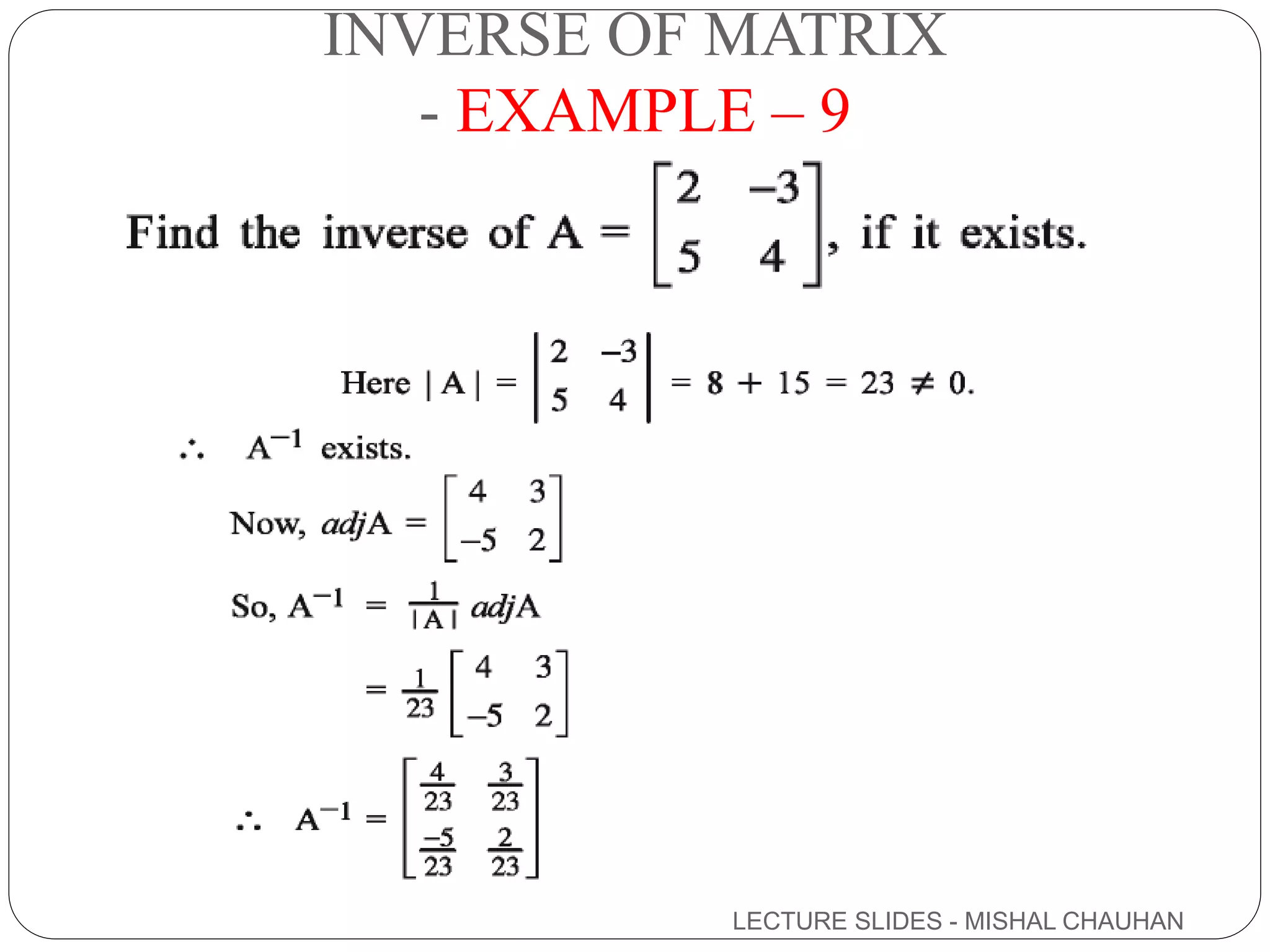 MATRICES CLASS XII MODULE 3 | PPTX