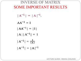MATRICES CLASS XII MODULE 3 | PPTX