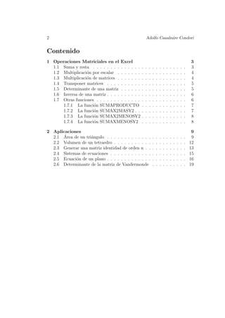 Matrices en excel1 | PDF