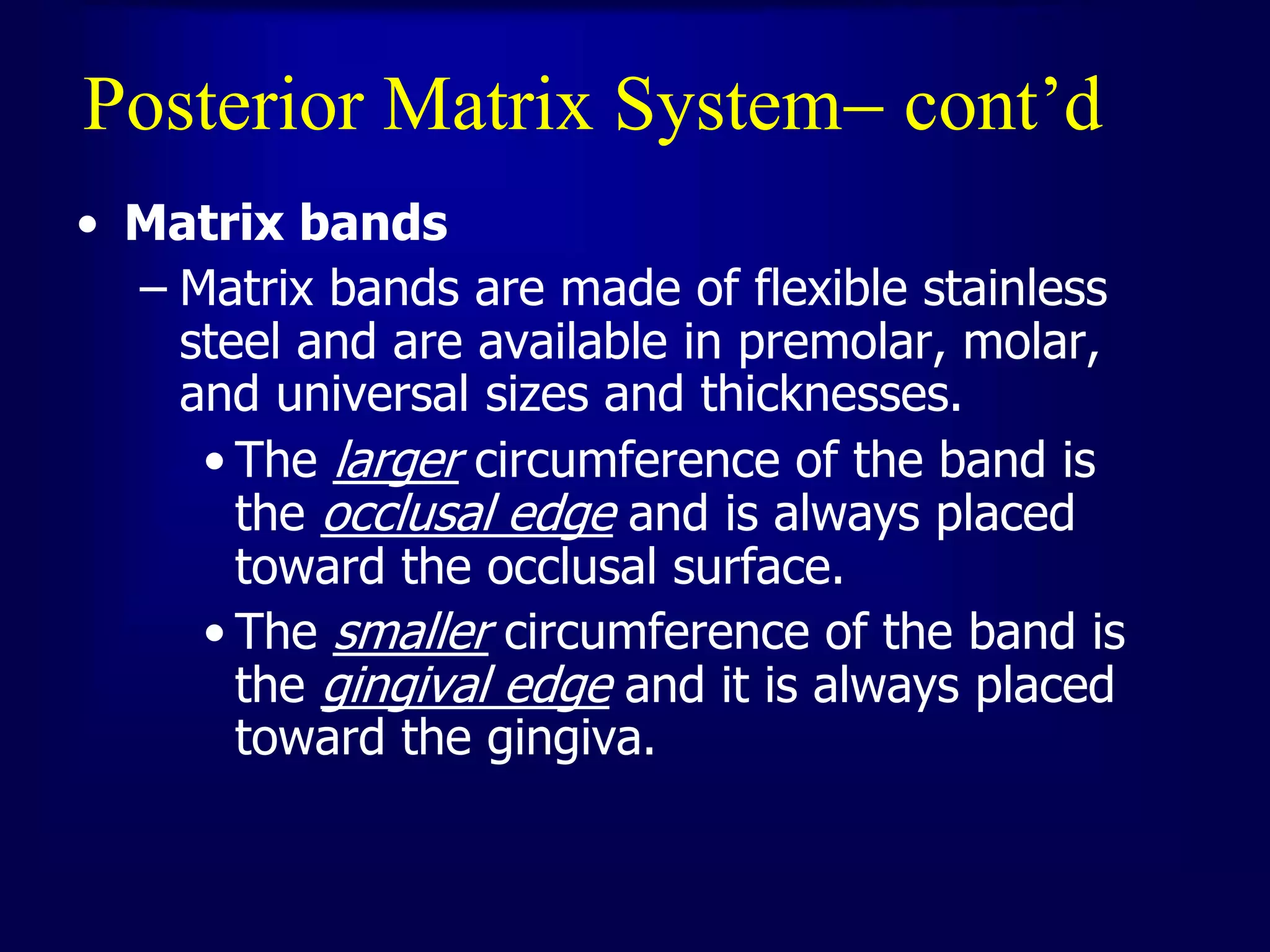 Matrices in-pediatric-restorative-dentistry | PPTX