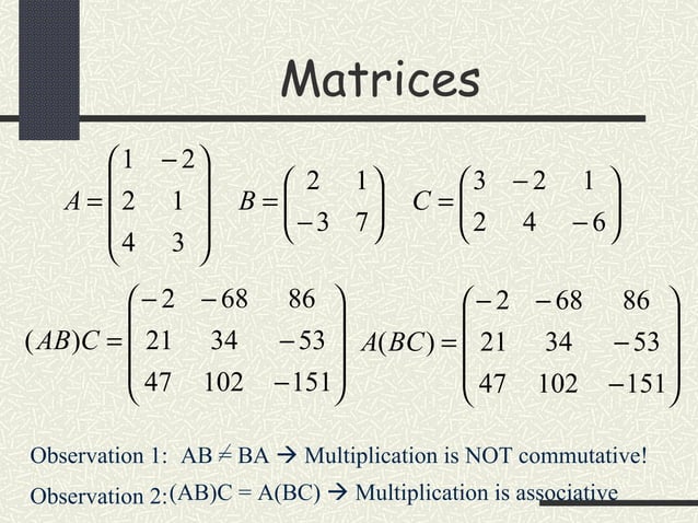 Matrices -introduction_and_operations | PPT | Physics | Science