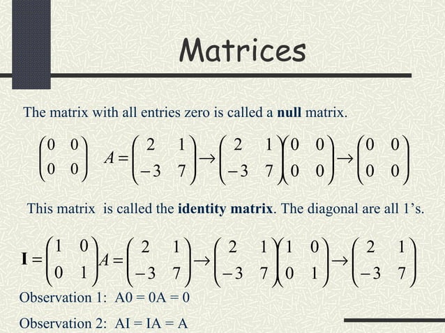 Matrices -introduction_and_operations | PPT | Physics | Science