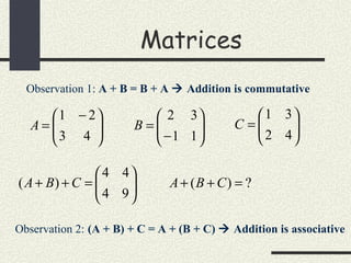 Matrices -introduction_and_operations | PPT