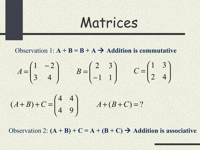 Matrices -introduction_and_operations | PPT | Physics | Science