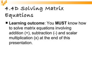 Matrices 44.4 | PPT