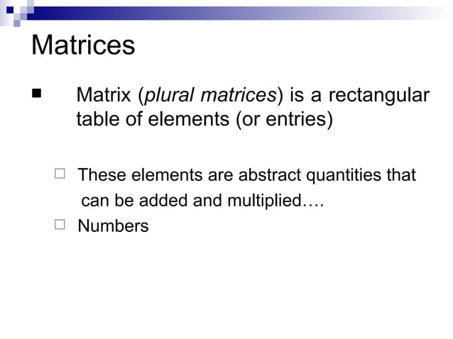 Matrices And Application Of Matrices | PPT