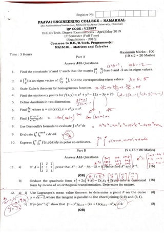 Matrices and Calculus | PDF
