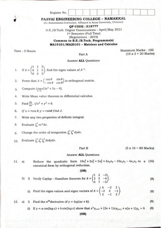 Matrices and Calculus | PDF