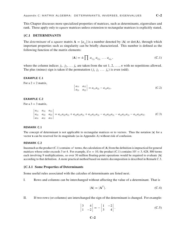 Matrices and determinants