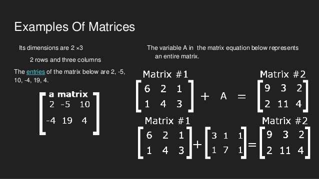 Matrices and determinants