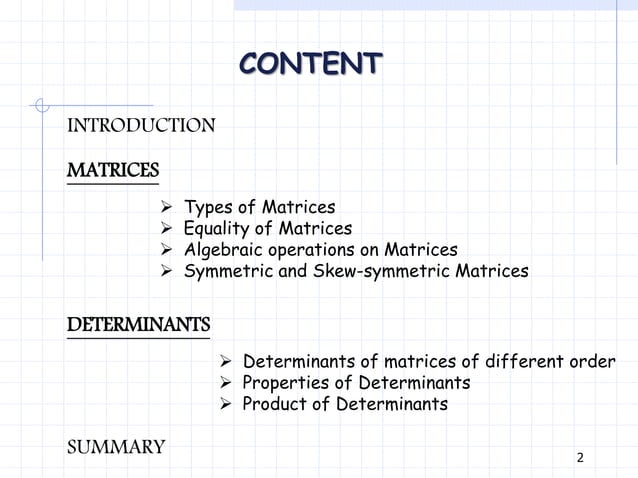 MATRICES AND DETERMINANTS.ppt | Chemistry | Science
