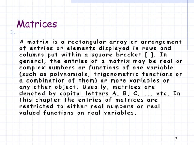 MATRICES AND DETERMINANTS.ppt | Chemistry | Science