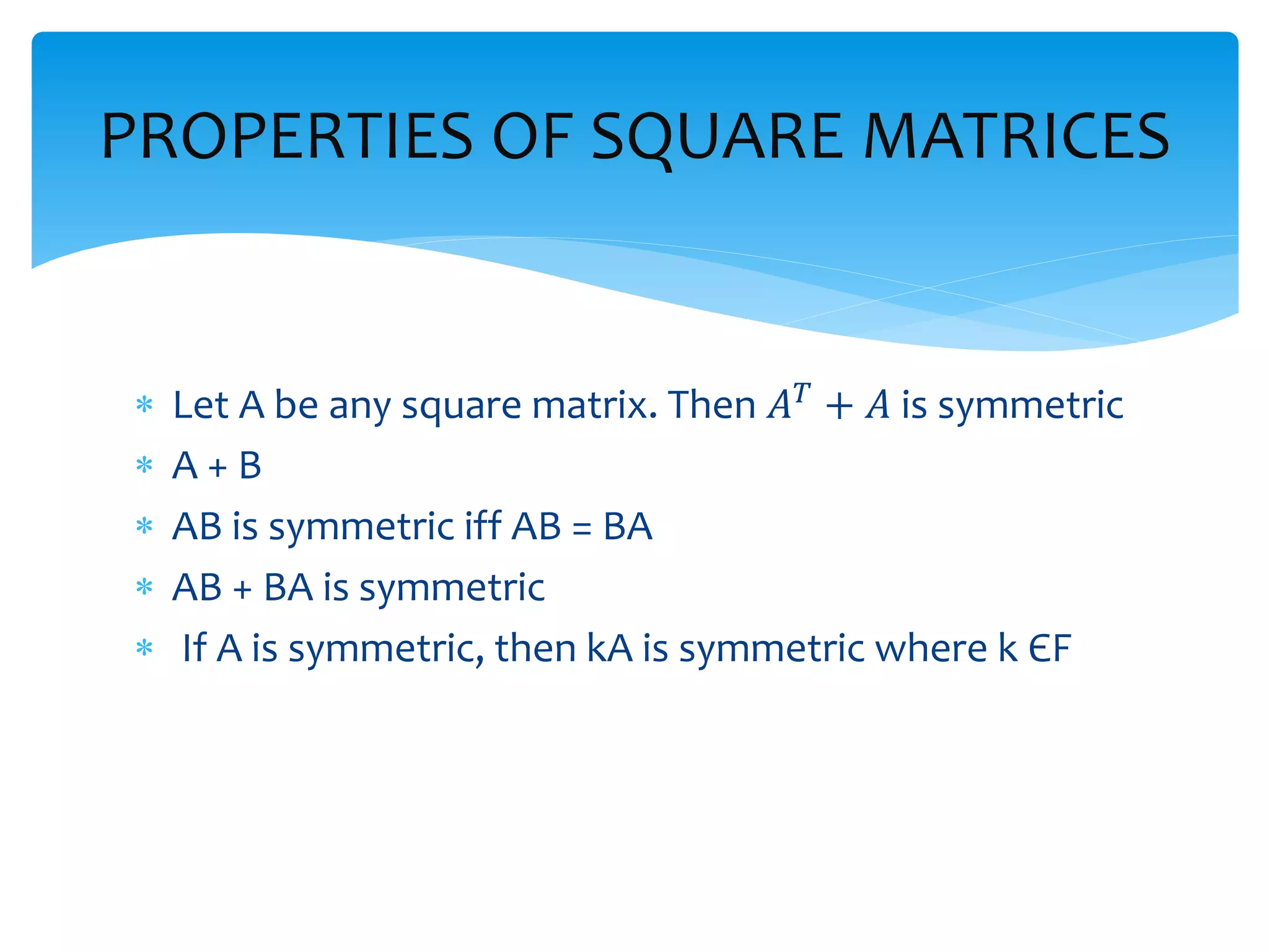 Matrices and its applications | PPTX