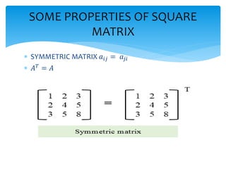 Matrices and its applications | PPTX