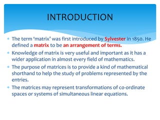 Matrices and its applications | PPTX | Physics | Science