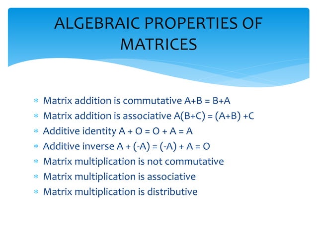 Matrices and its applications