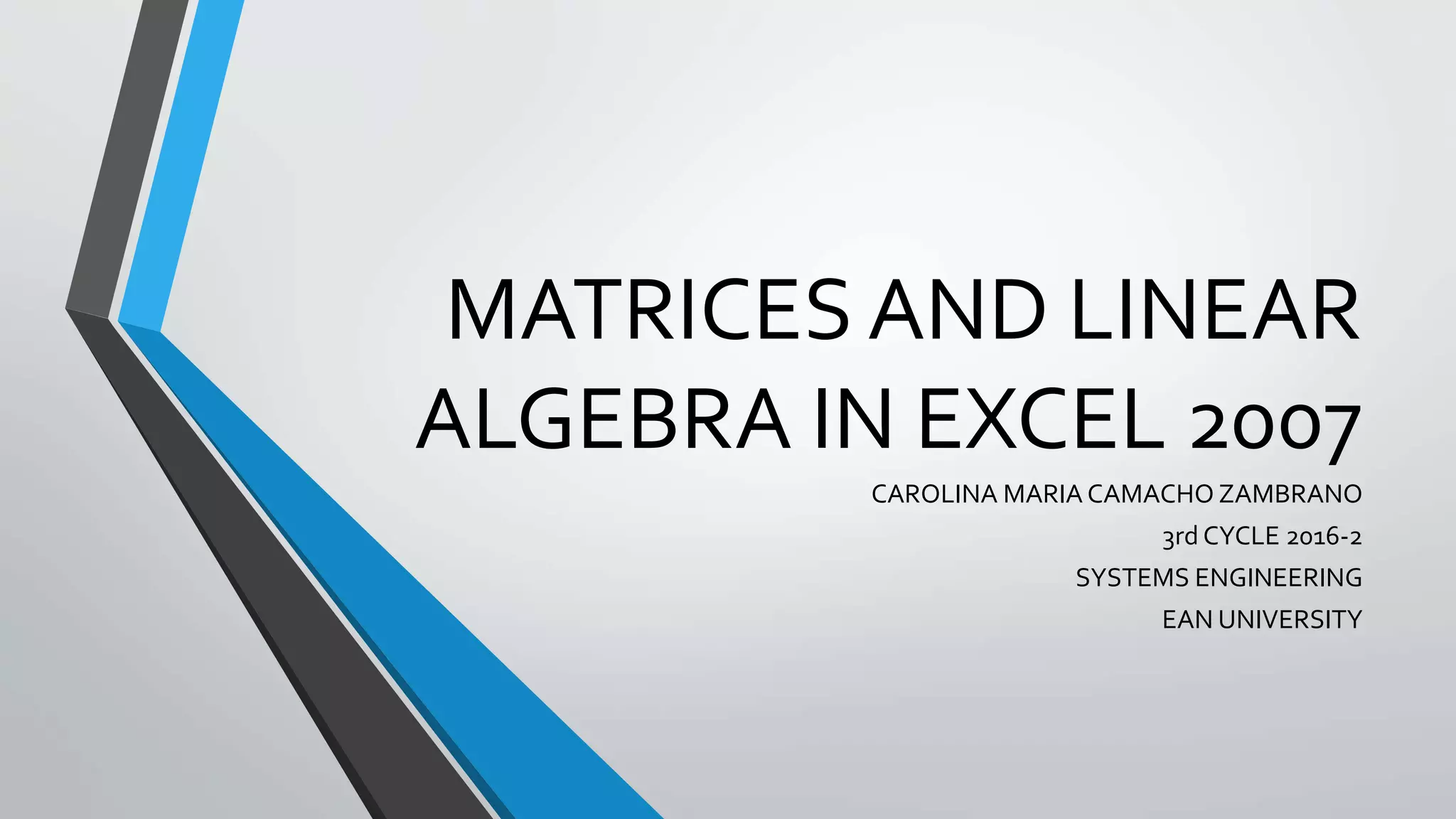 Matrices and linear algebra | PPT