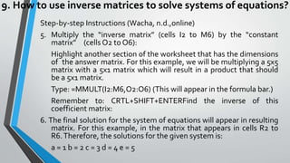 Matrices and linear algebra | PPT