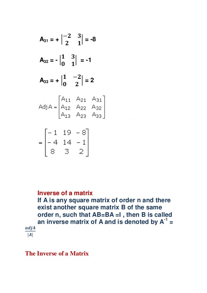 Matrices & determinants