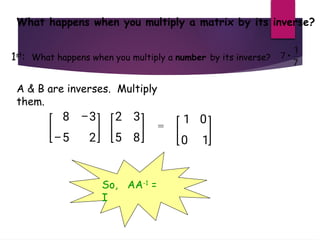 Matrices & Determinants PPT , THIS INCLUDE HOW TO SOLVE MATRIX AND DETERMINANT | PPTX