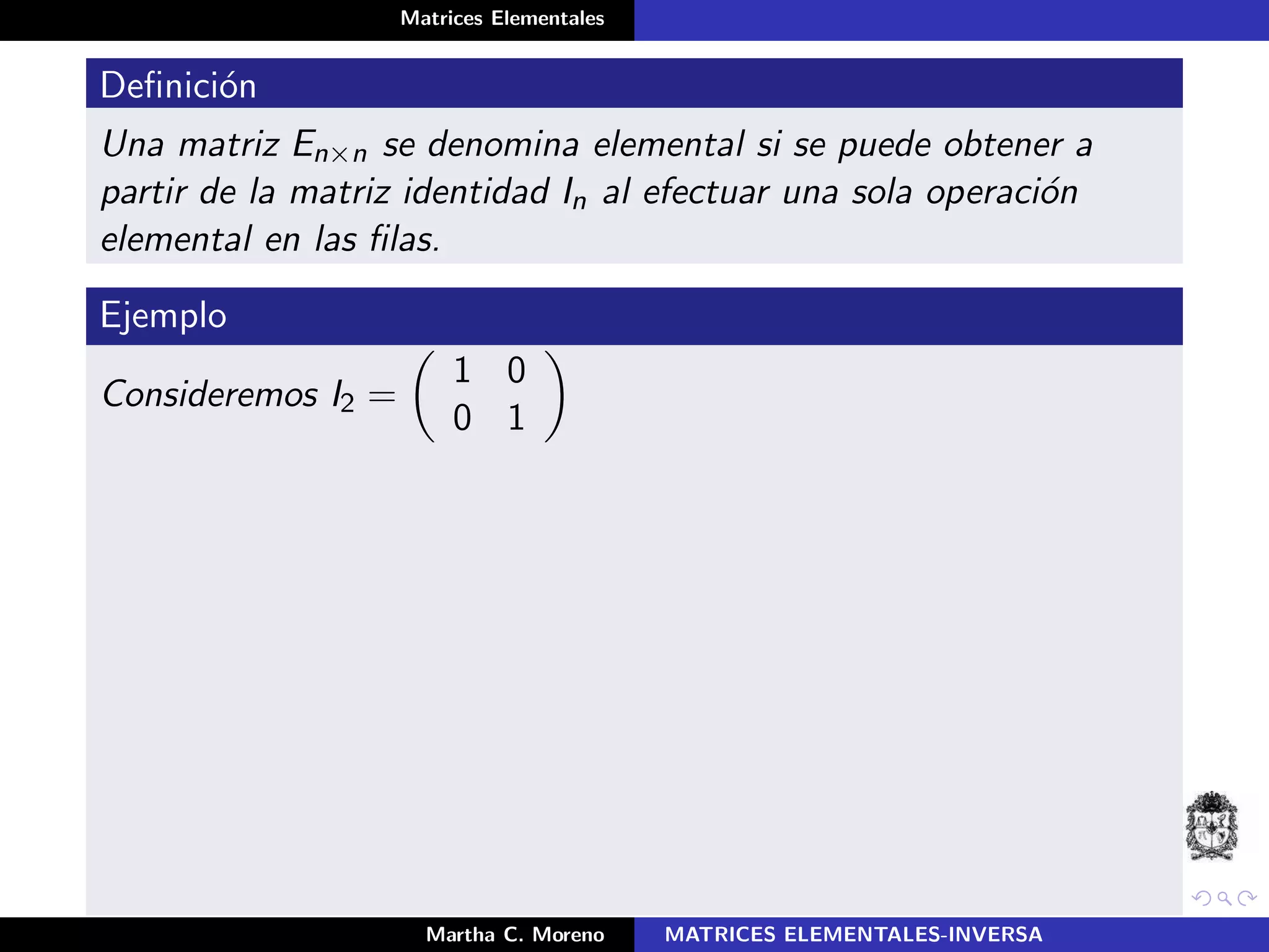 Matrices elementales e inversas | PDF