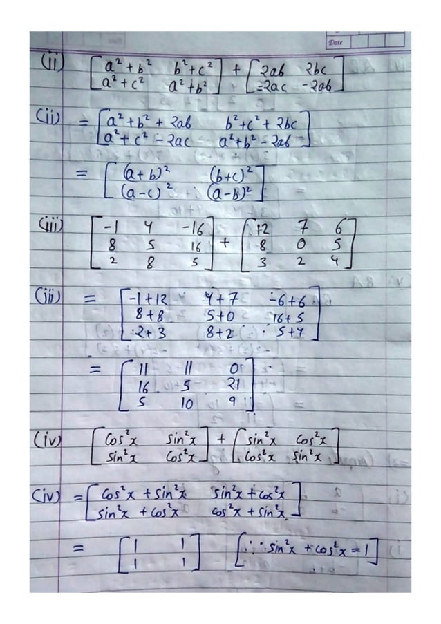 Matrices ex 3.2 [solved] ncert class 12th | PDF