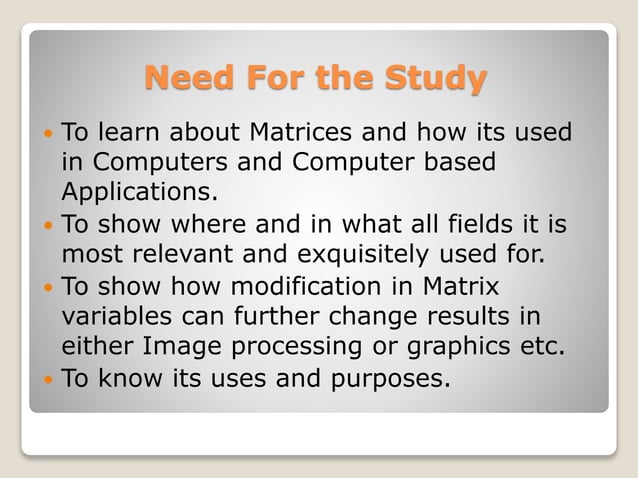 Matrices in computer applications | PPTX