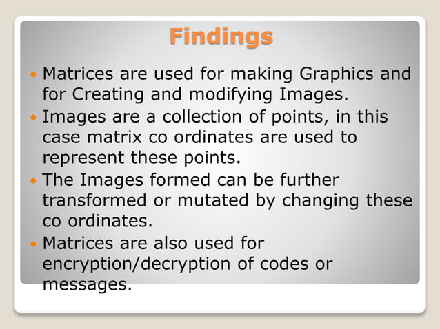 Matrices in computer applications | PPTX