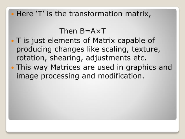 Matrices in computer applications | PPTX