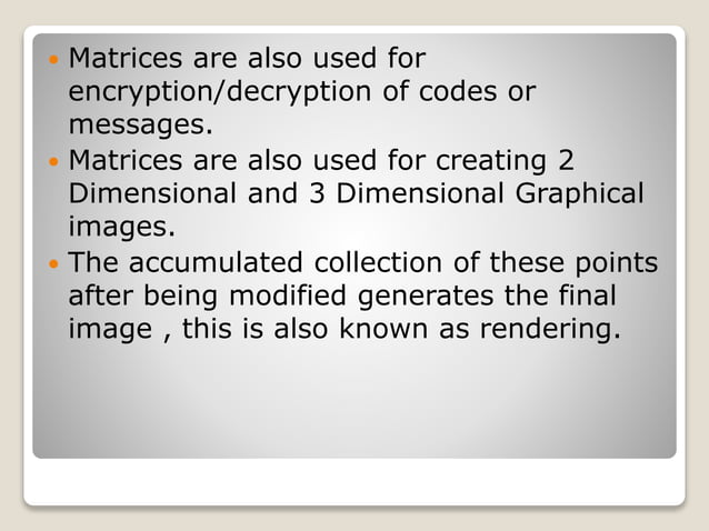 Matrices in computer applications