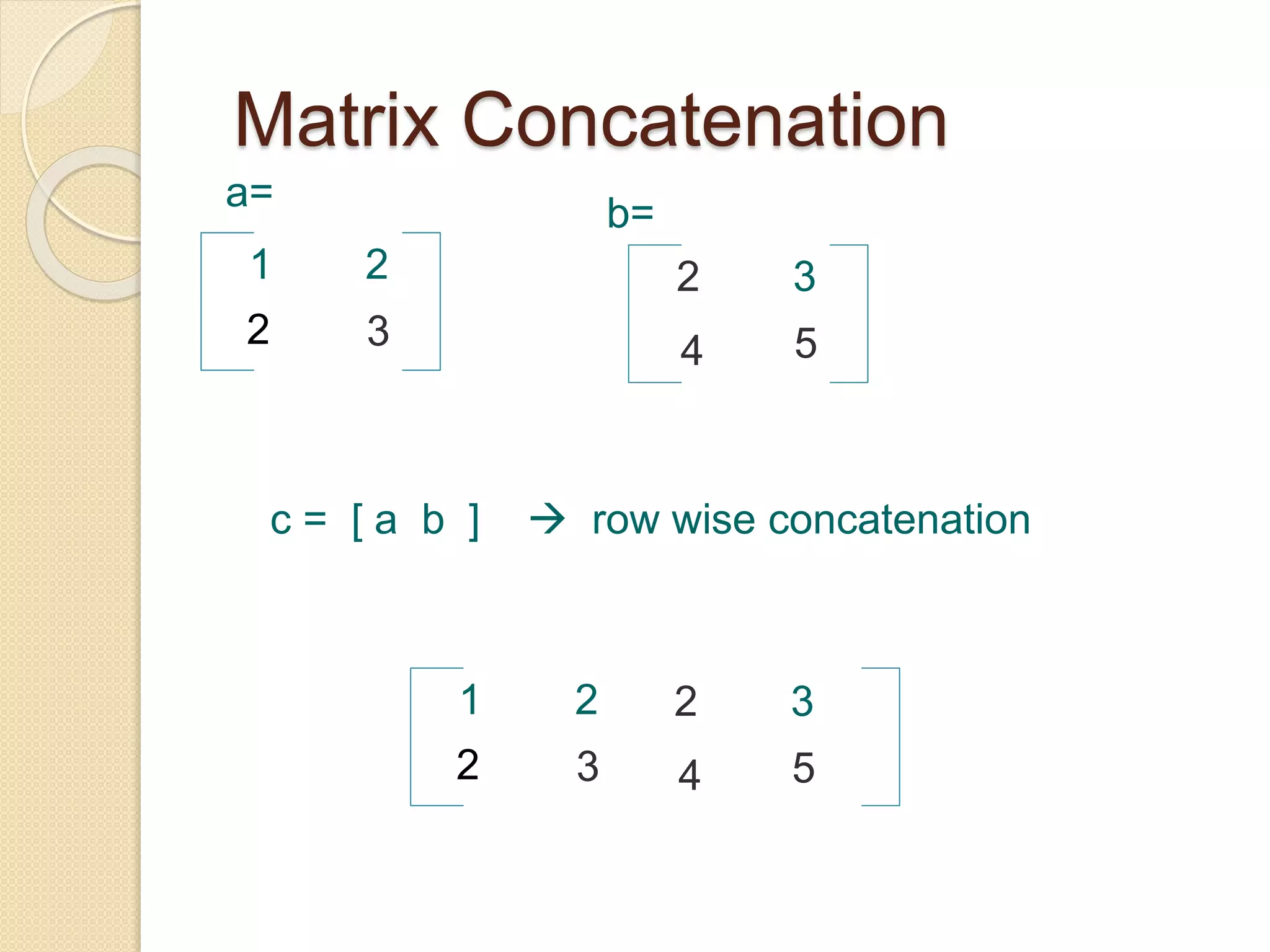 Matrices in matlab | PPTX Matrices in matlab | PPTX