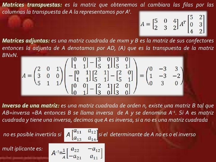 Matrices matemáticas