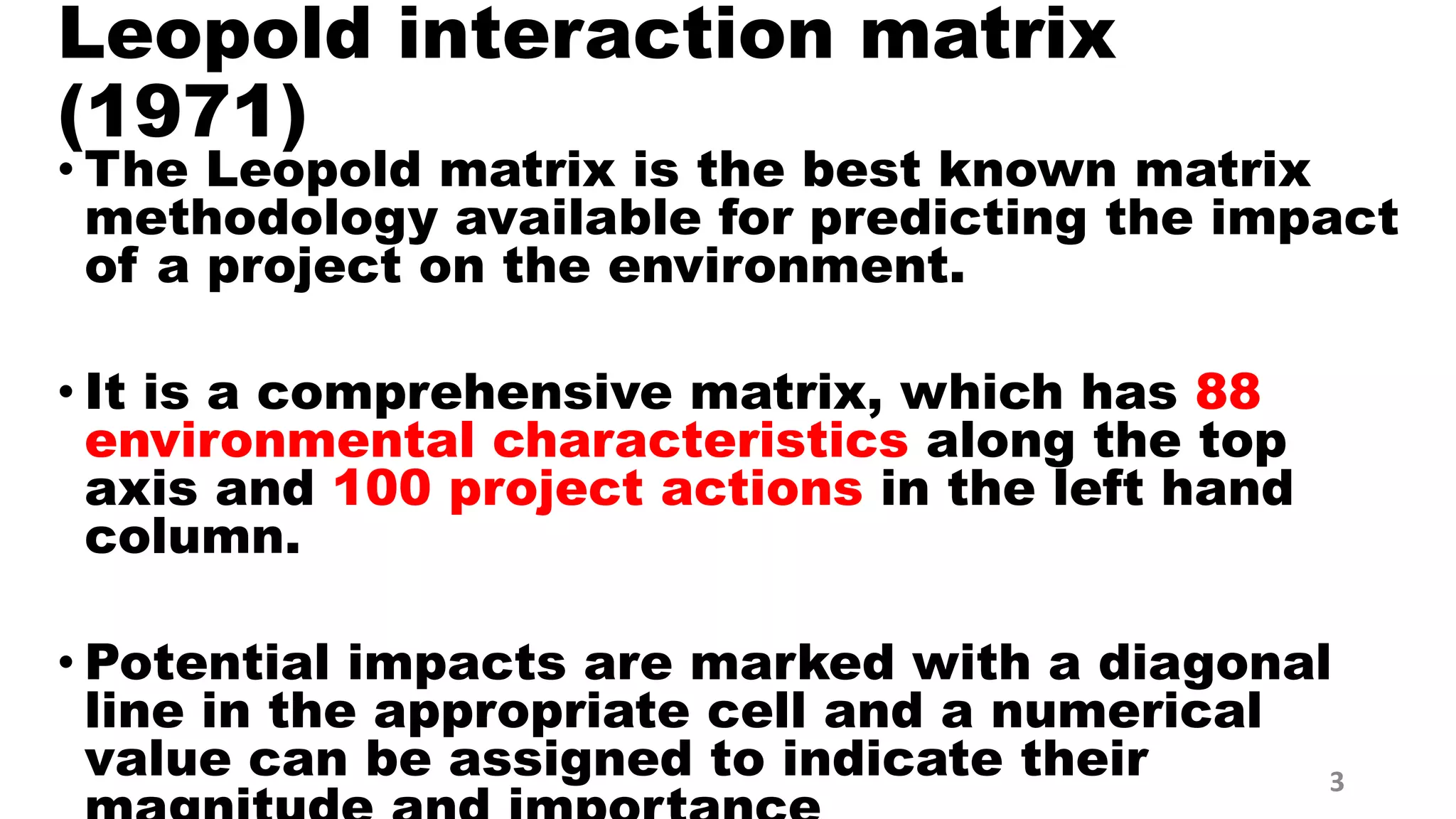Matrices methods | PPTX | Environment | Science