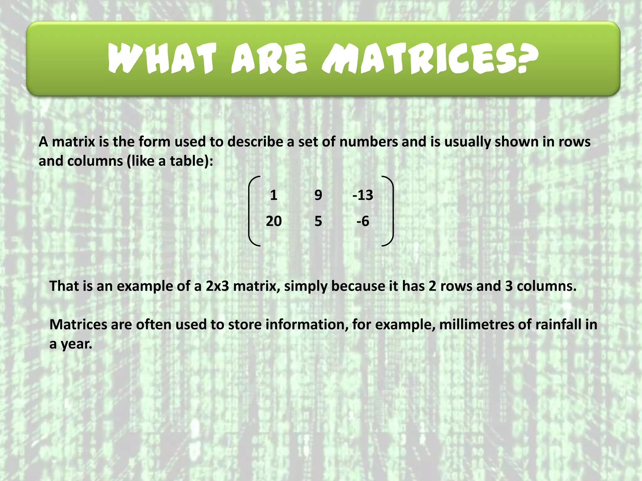 WCS Specialist Maths An Introduction to Matrices PowerPoint | PPTX ...