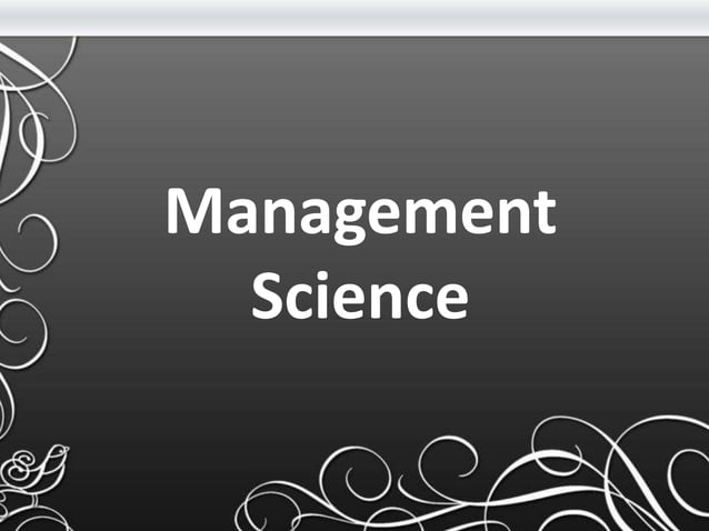 Management Science | PPT