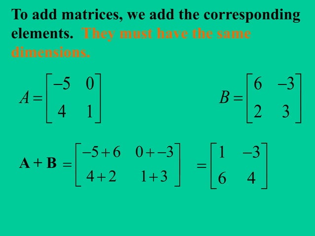 Matrices ppt | PPTX