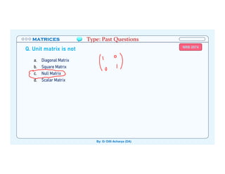 Matrices PYQs.pdf statistics statistics matrix | PPT
