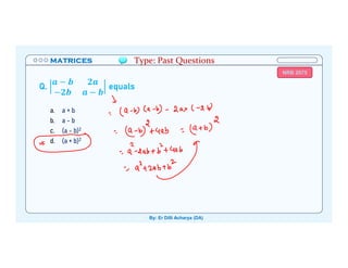 Matrices PYQs.pdf statistics statistics matrix | PDF