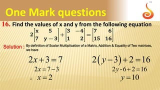 Matrices Questions & Answers | PDF