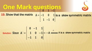 Matrices Questions & Answers | PDF