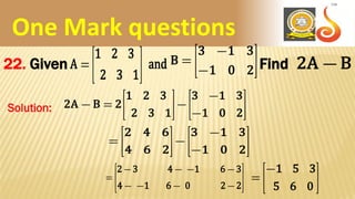 Matrices Questions & Answers | PDF