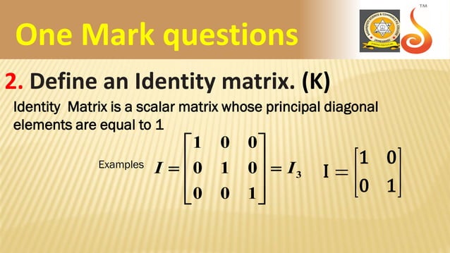 Matrices Questions & Answers | PDF | Physics | Science