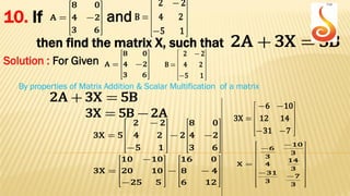 Matrices Questions & Answers | PDF