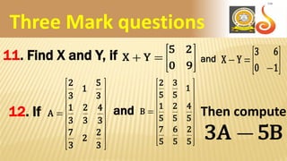 Matrices Questions & Answers | PDF