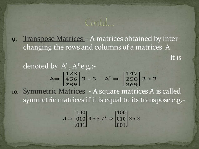 Matrices | PPT