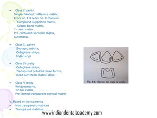 Matrices, retainers and wedges /certified fixed orthodontic courses by ...