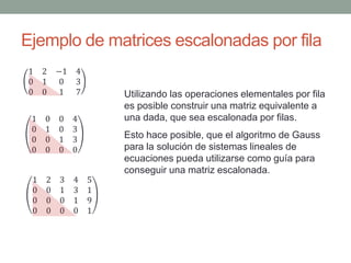 Matrices: sistemas lineales | PPTX